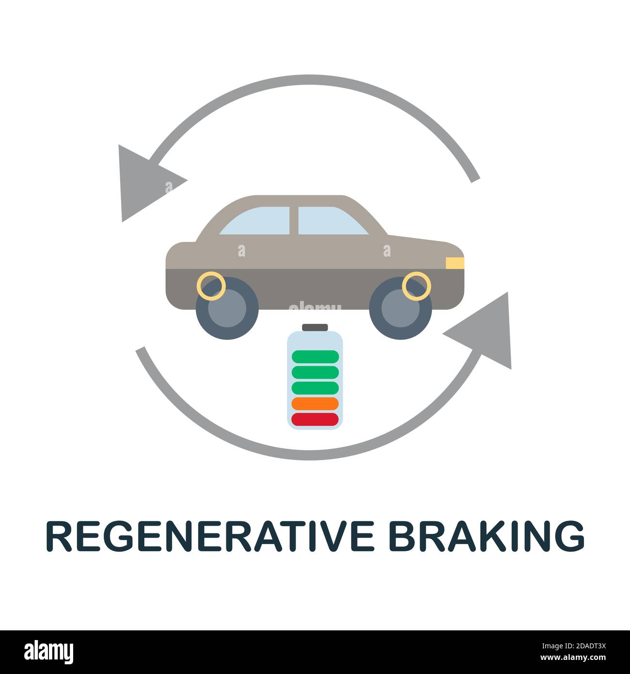 Regenerative Braking icon. Simple element from electric vehicle ...