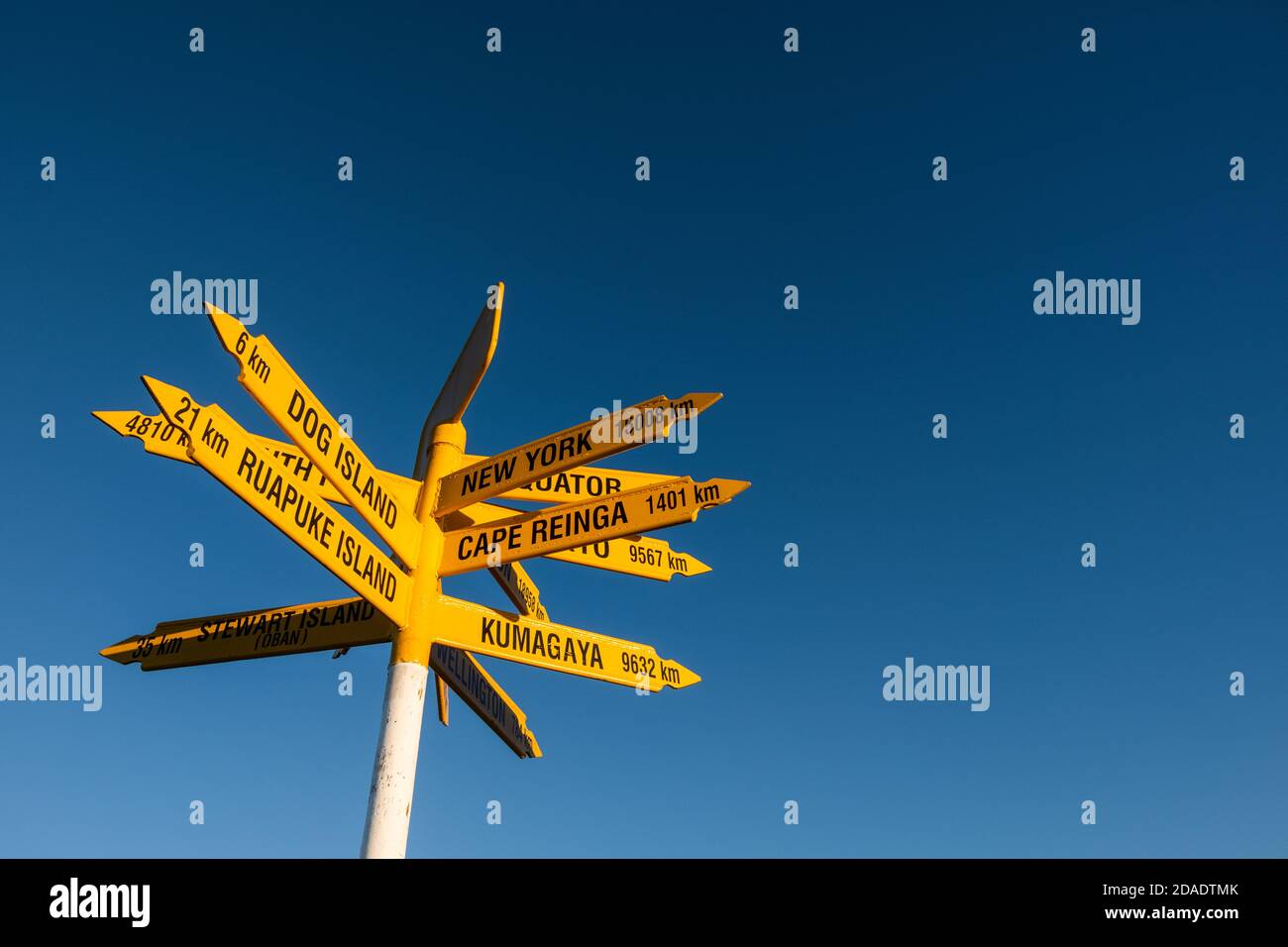 Stirling Point signpost, the last one at the end of the South Island of ...