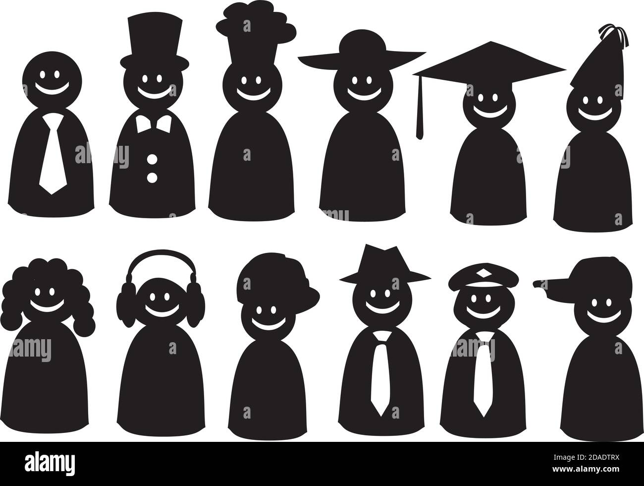 Vector illustration of people icon in different fancy hats Stock Vector ...