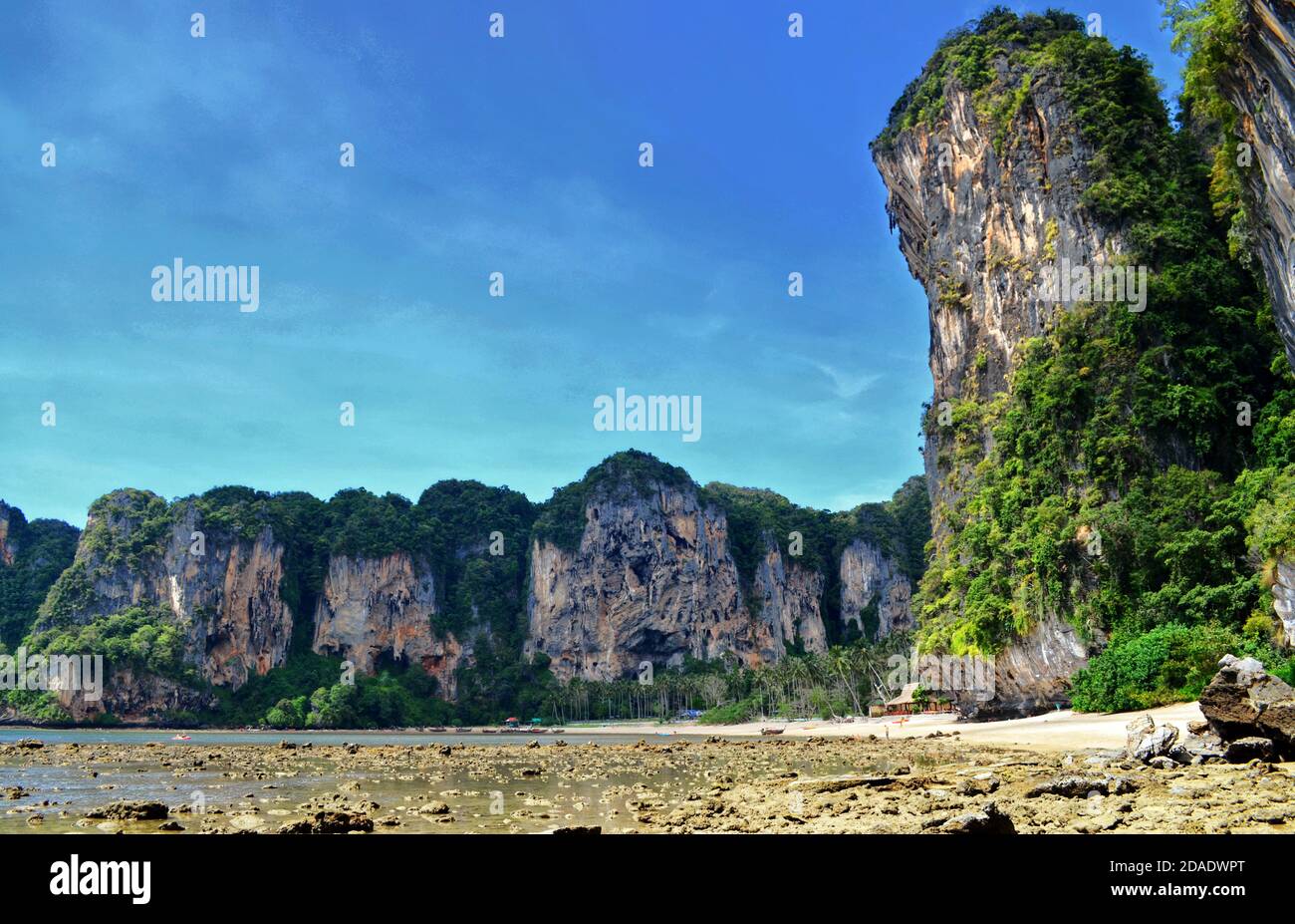 Krabi, Thailand - Tonsai Bay Beach & Cliffs Stock Photo - Alamy