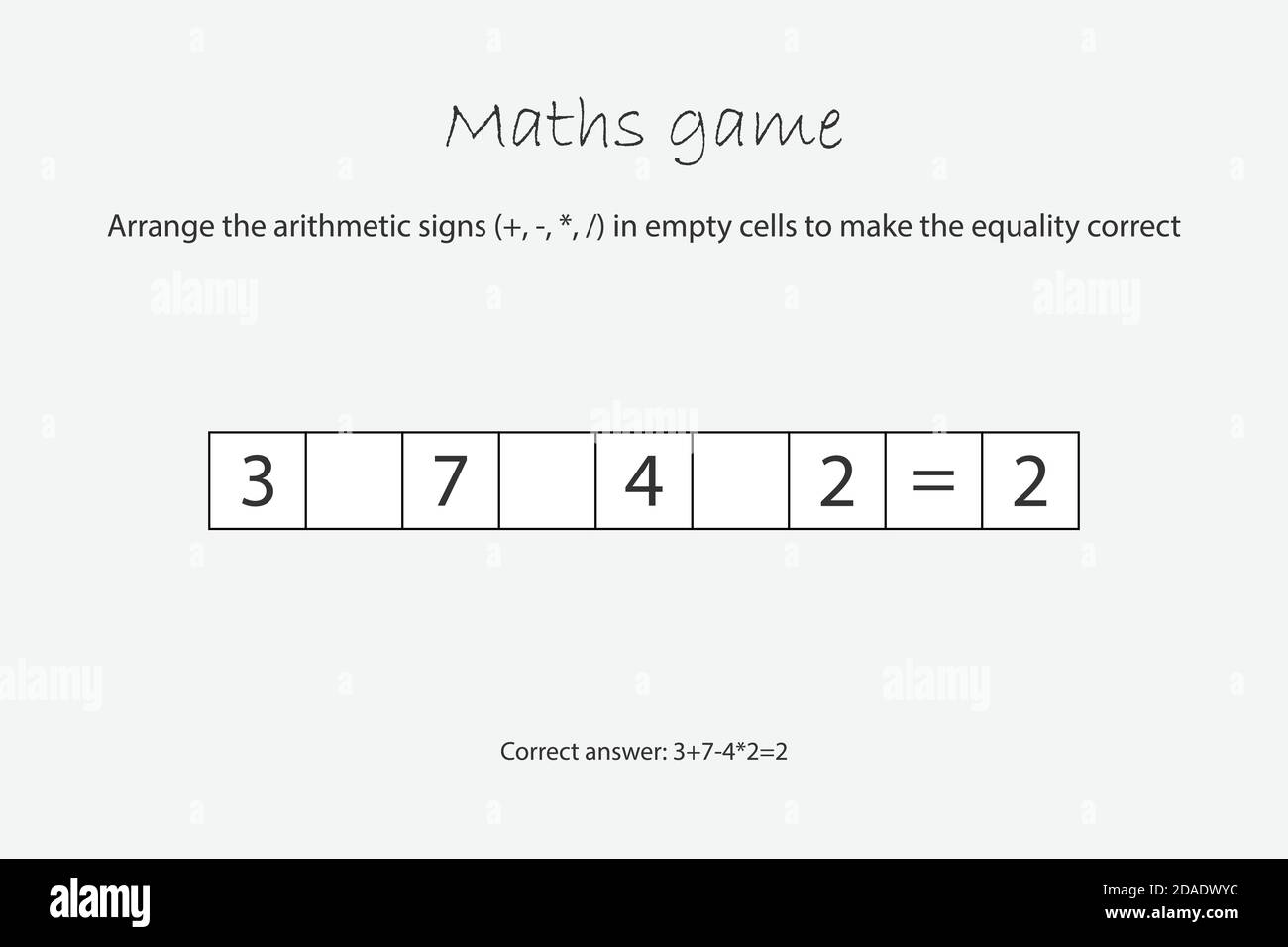 Mathematics game for children, find a solution, education game for kids ...