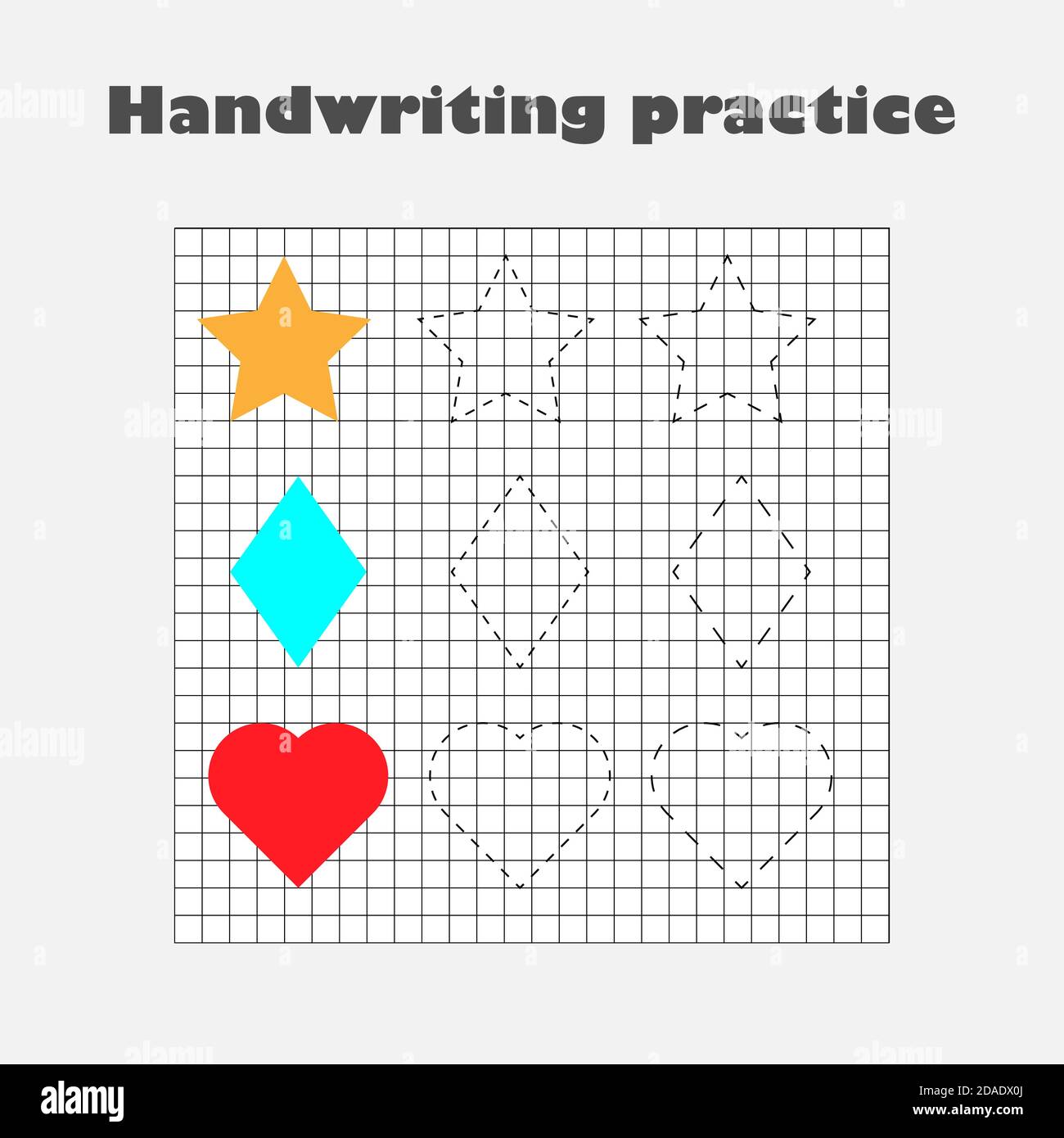 Handwriting practice sheet, kids preschool activity, educational ...