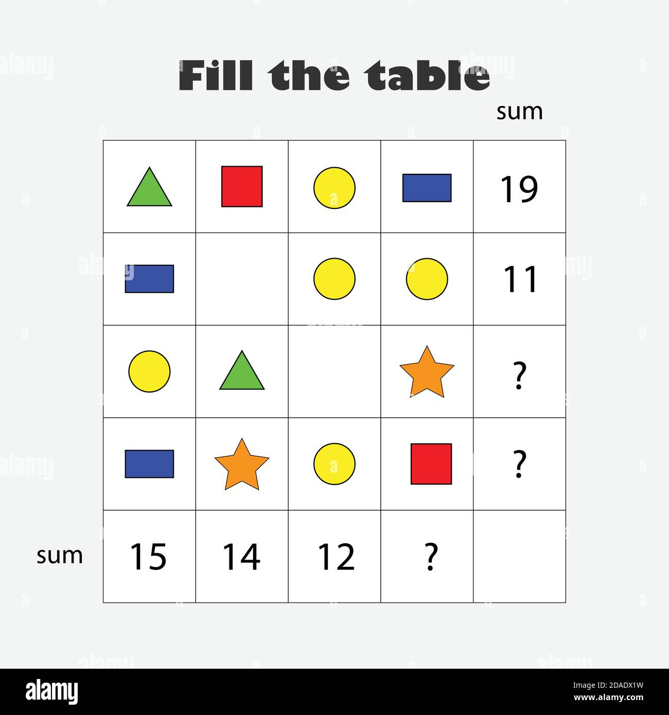 Mathematics game with pictures geometric shapes for children, education ...