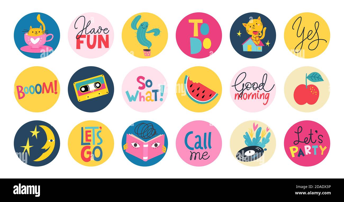 Round icons for social media stories Stock Vector Images - Alamy