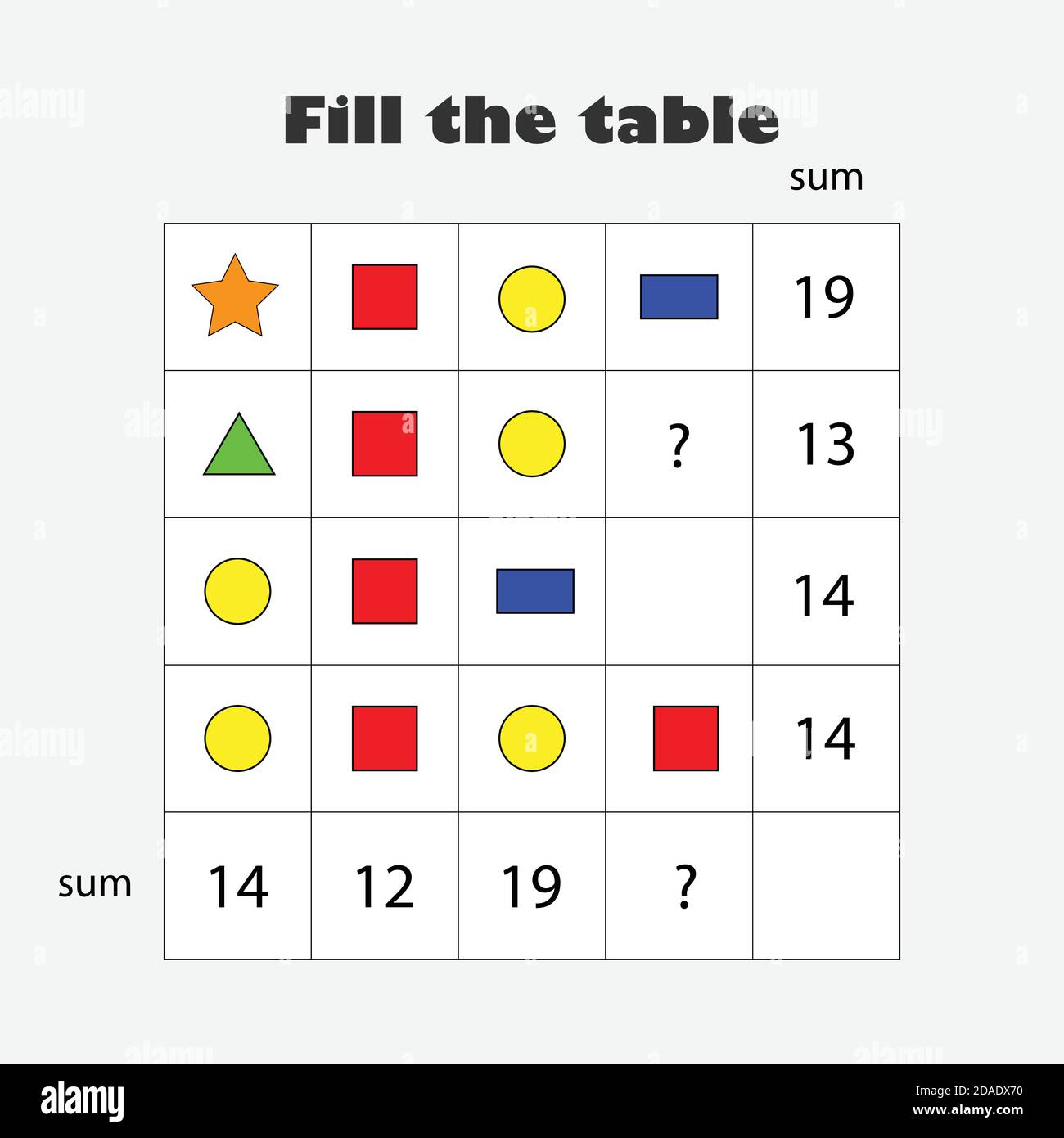 Mathematics game with pictures geometric shapes for children, middle ...