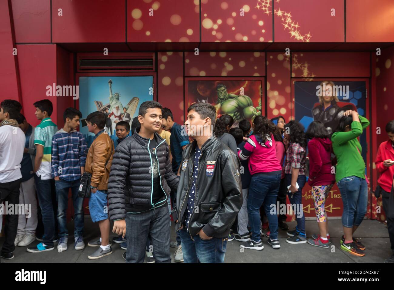 NEW YORK, USA - May 03, 2016: Manhattan street scene. Group of ...