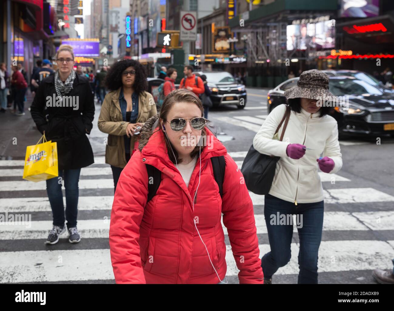 NEW YORK, USA - May 03, 2016: Manhattan street scene. New Yorkers and ...