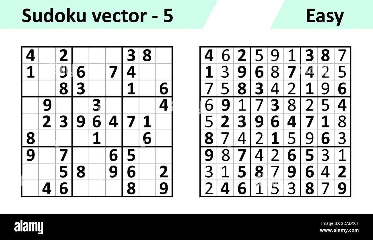 Sudoku Game With Answers Simple Vector Design Set Sudoku Blank 