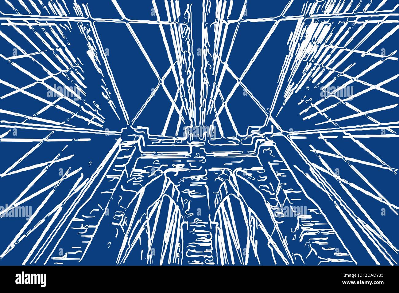Abstract stylized image of Brooklyn bridge in New York City Stock Photo ...
