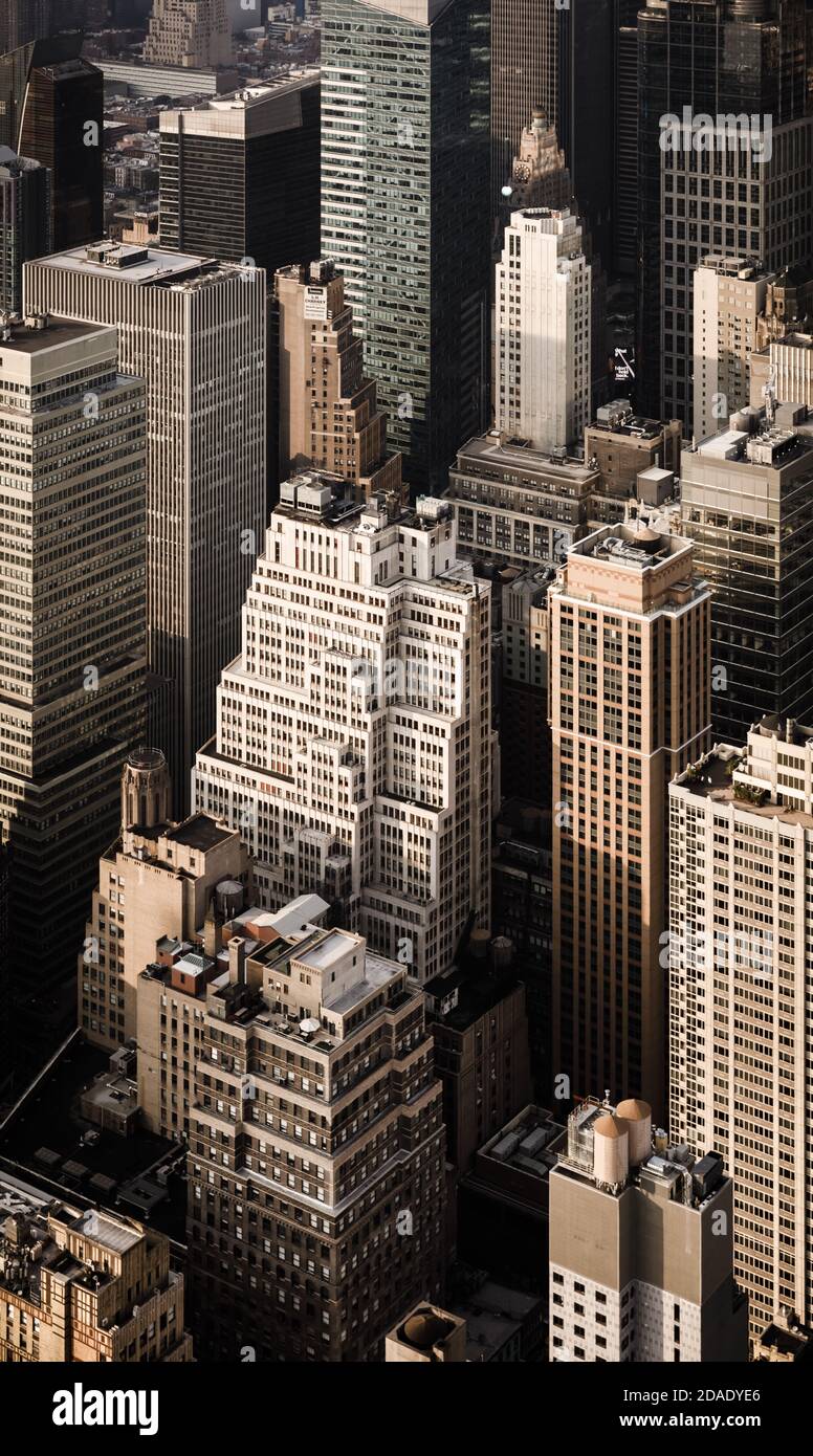 Streets and roofs of Manhattan. New York City Manhattan midtown viewed ...
