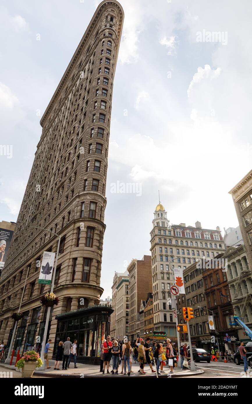NEW YORK, USA - Sep 16, 2017: Flatiron Building at NYC. Originally the ...