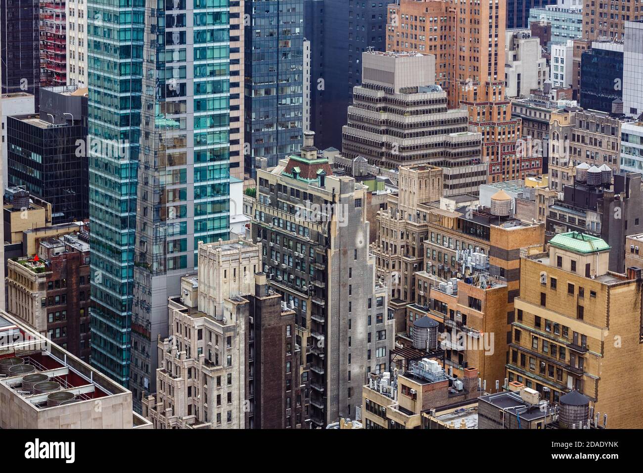 Streets and roofs of Manhattan, New York City. Manhattan is the most ...