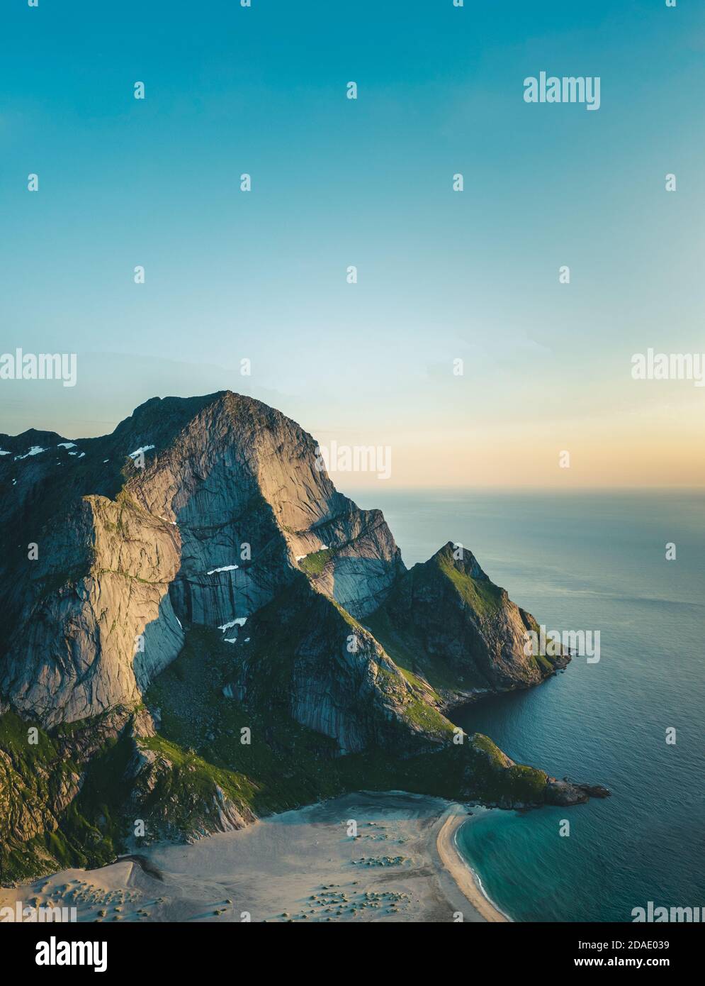 Vertical shot of the beautiful Bunes beach, Lofoten, Norway Stock Photo ...
