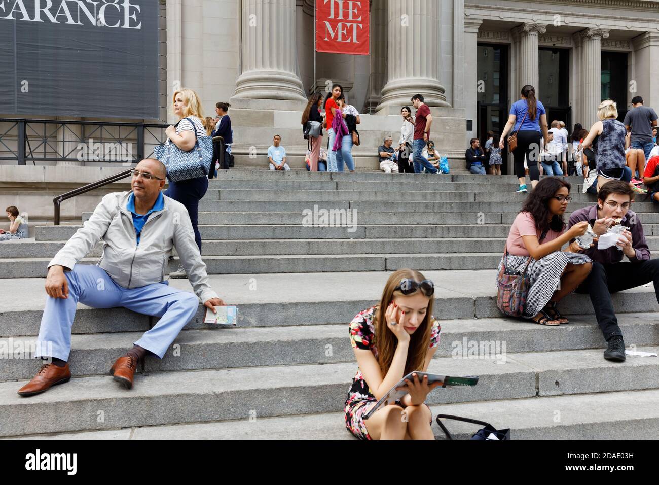 NEW YORK, USA - Sep 17, 2017: Manhattan street scene. A group of people ...