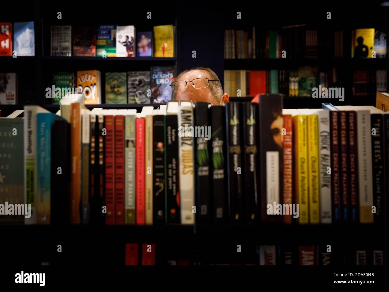 NEW YORK, USA - Sep 23, 2017: Book Store in Manhattan. A man with ...