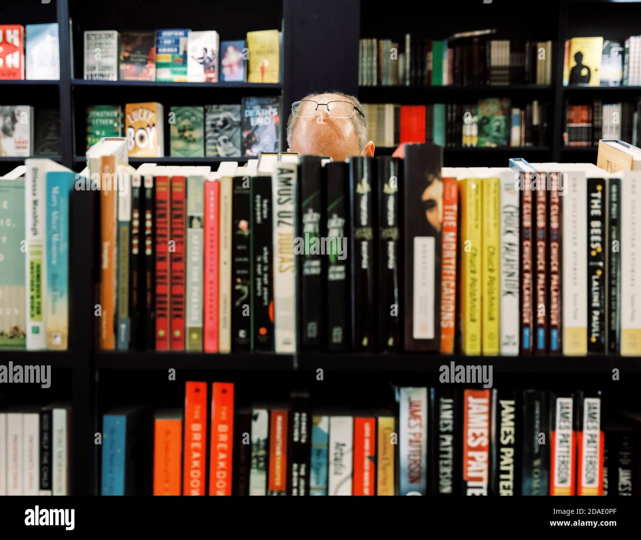 NEW YORK, USA - Sep 23, 2017: Book Store in Manhattan. A man with ...