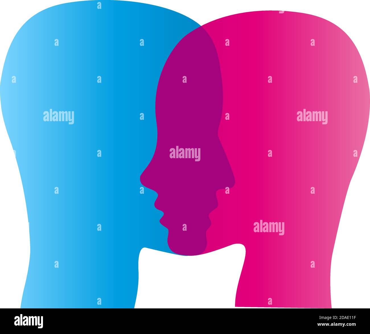 Vector sign abstract dual personality, couple in love Stock Vector ...