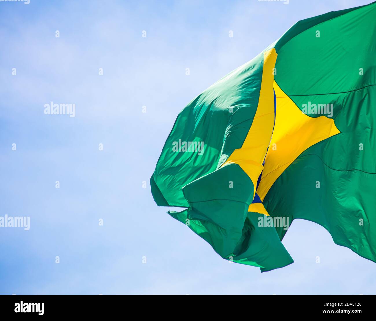 Brazilian flag waving in the wind Stock Photo - Alamy