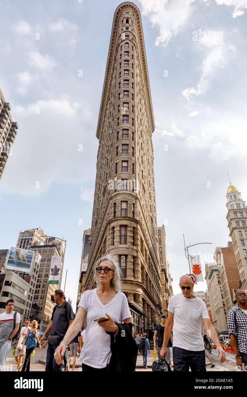 NEW YORK, USA - Sep 16, 2017: Flatiron Building at NYC. Originally the ...