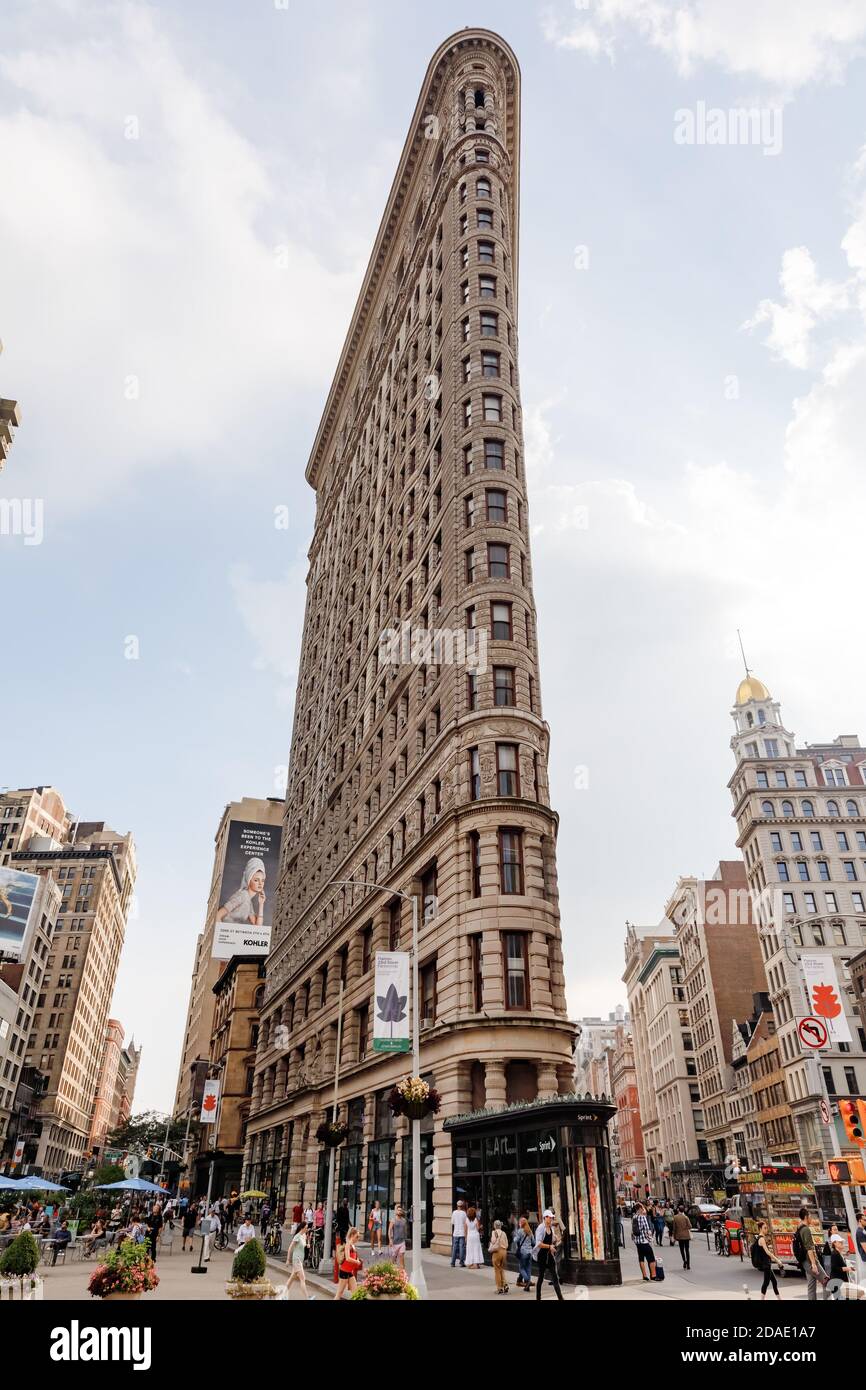 NEW YORK, USA - Sep 16, 2017: Flatiron Building at NYC. Originally the ...