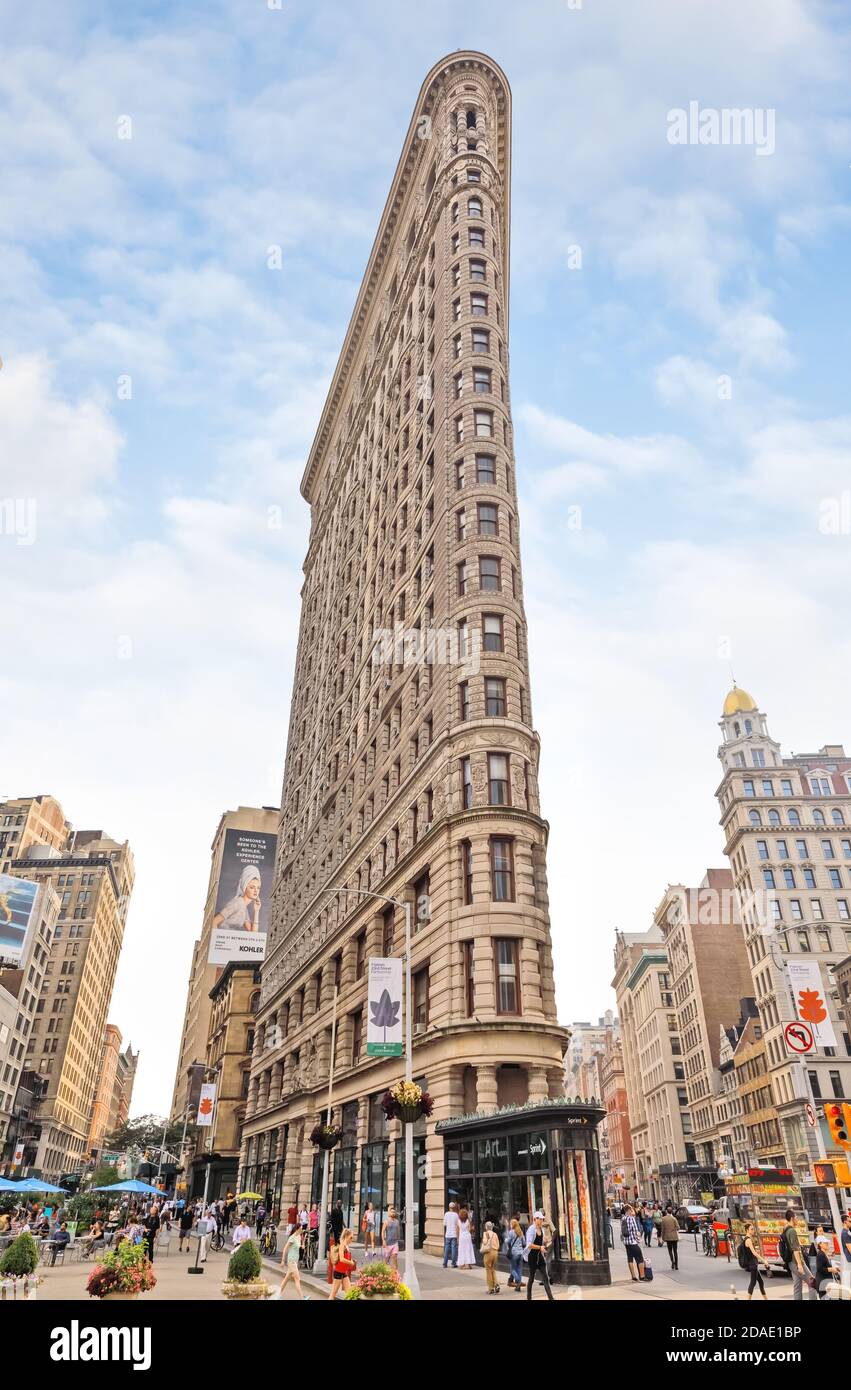 NEW YORK, USA - Sep 16, 2017: Flatiron Building in NYC. Originally the ...