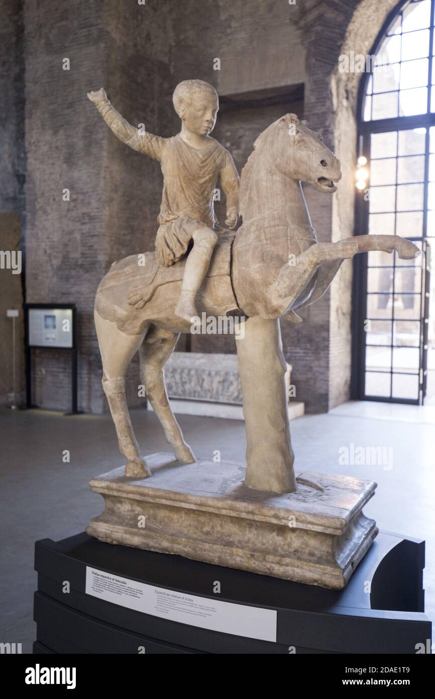 ROME, ITALY - May 29, 2017: Statues and pieces of statues exhibited at ...