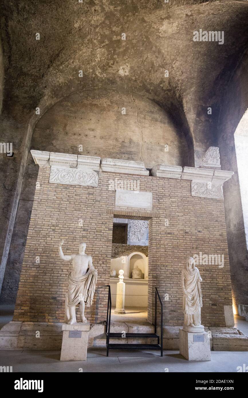 ROME, ITALY - May 29, 2017: Statues and pieces of statues exhibited at ...
