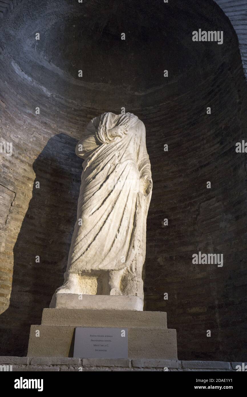 ROME, ITALY - May 29, 2017: Statues and pieces of statues exhibited at ...