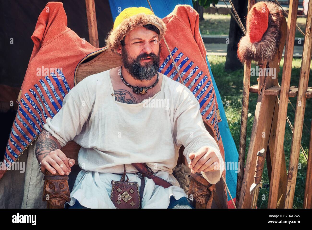 Moscow Russia 06 10 2019: Strelets warrior Russian Empire, the king's ...