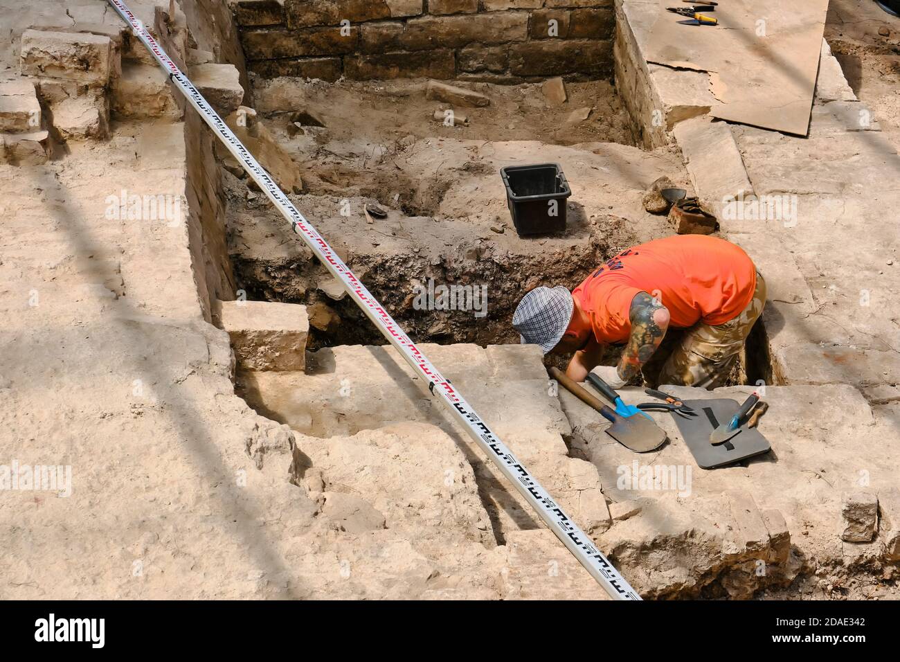 The archaeologist conducting excavations on the territory of the ...