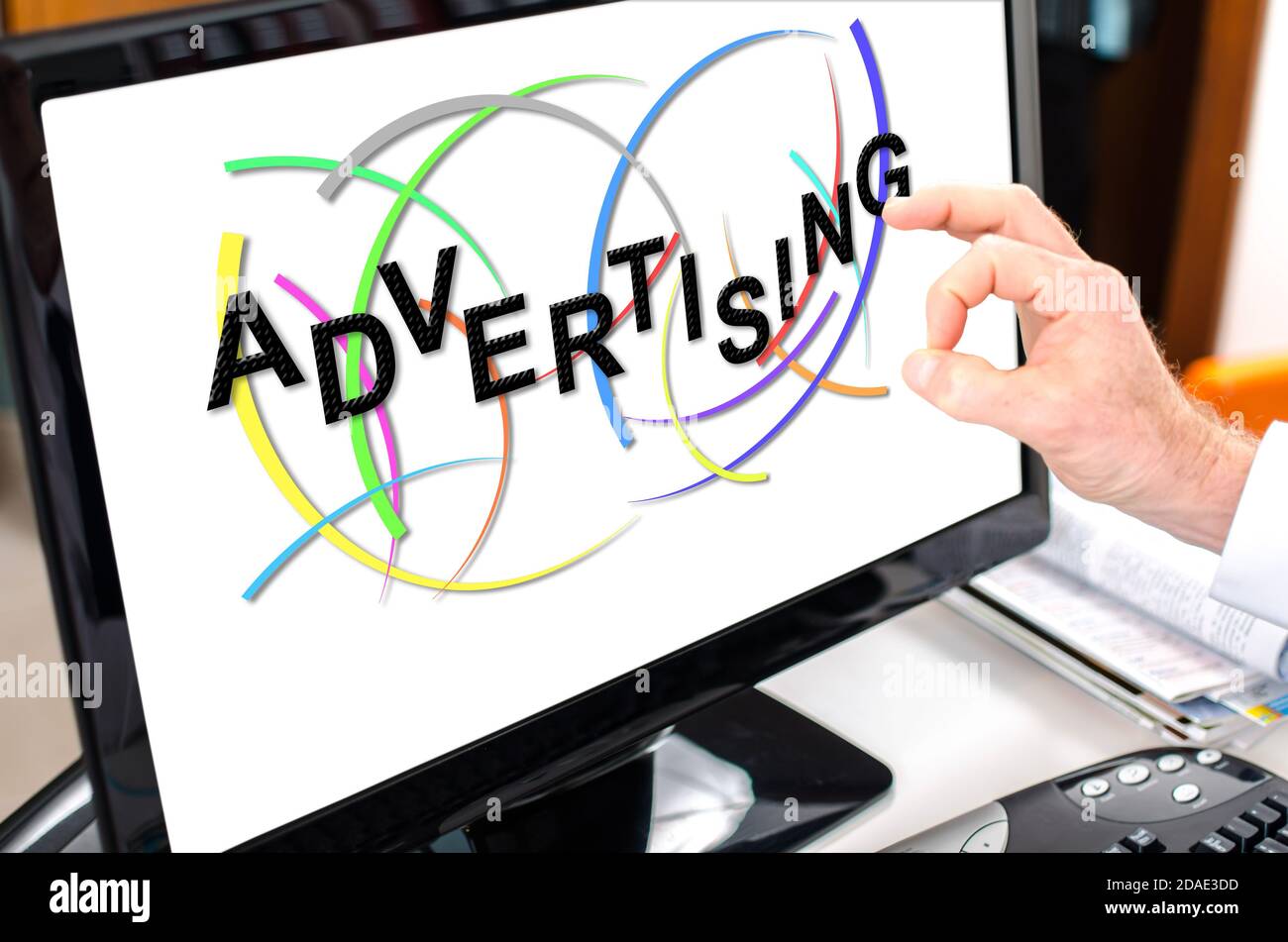 Advertising concept shown on a computer screen Stock Photo - Alamy