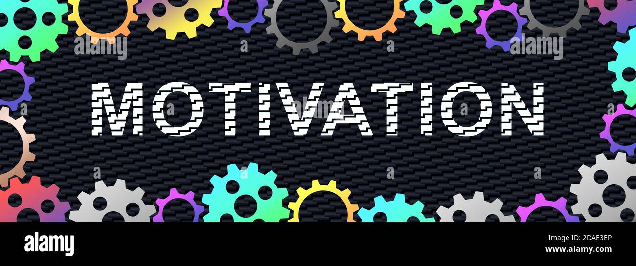 Word motivation surrounded with multicolored cogwheels Stock Photo - Alamy