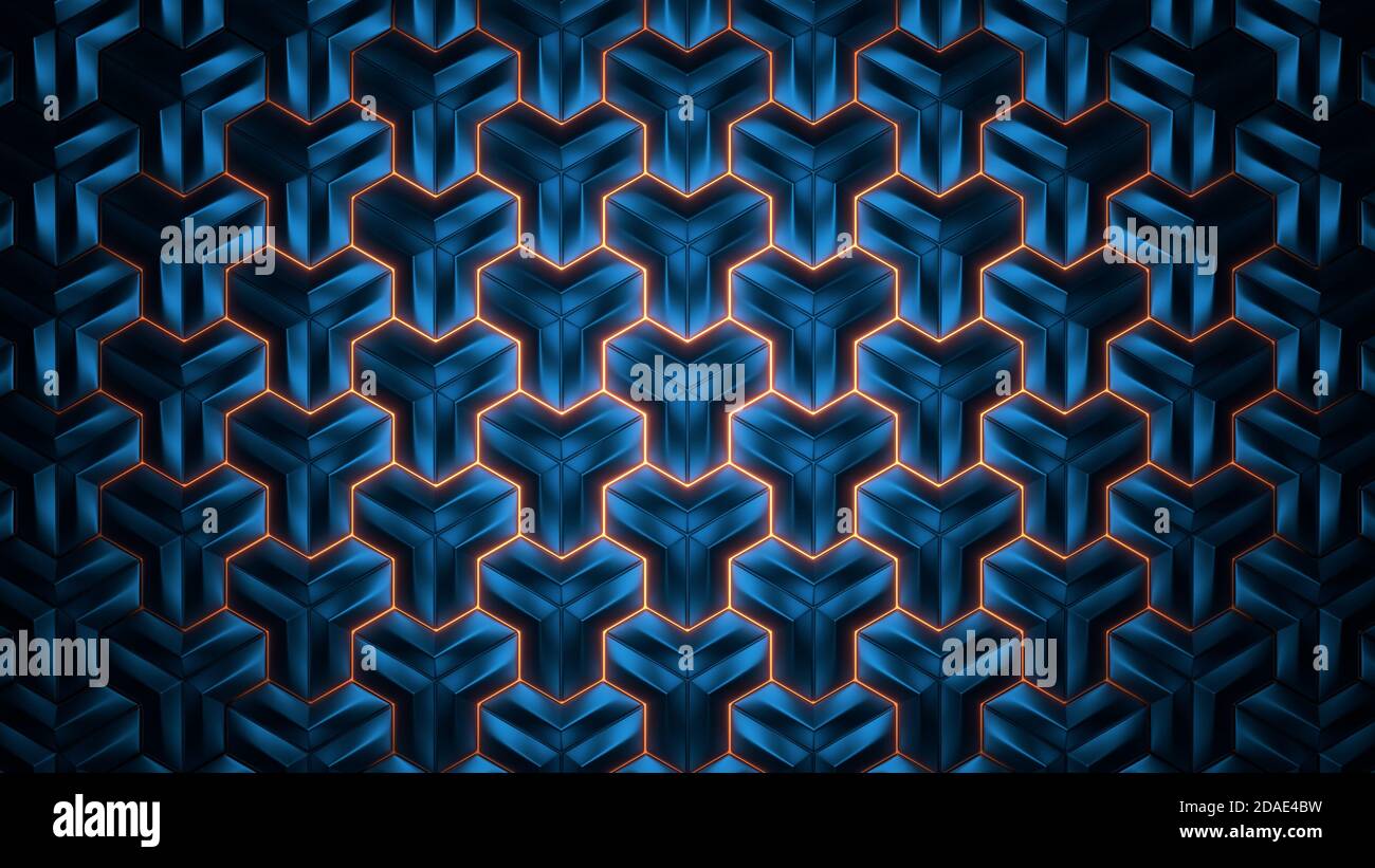 Abstract geometric background. Abstract blue polygon in rays of light ...