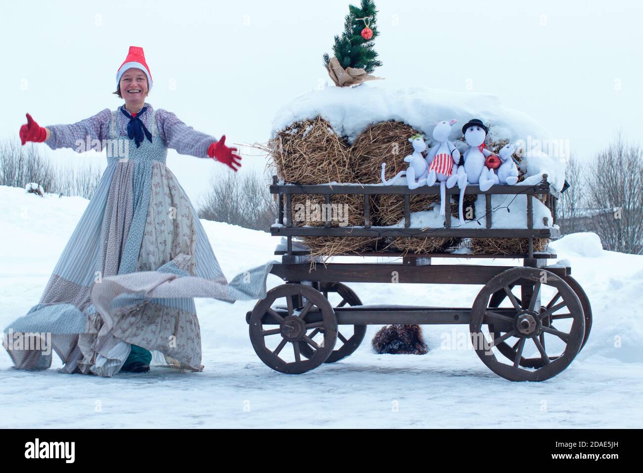 Moscow region / Russia - 01 06 2019: New year's performance moomin ...