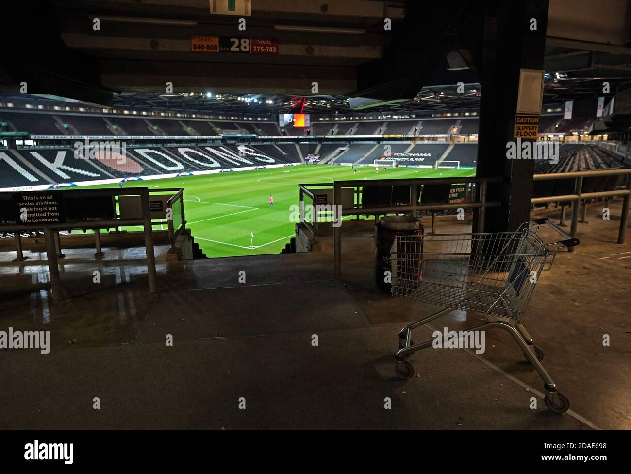 A general view inside of Stadium MK before the Papa John's Trophy match ...