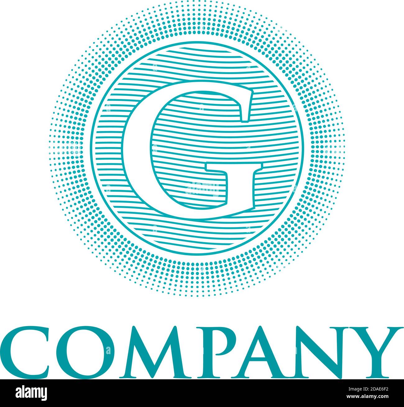 Elegant vector monogram initial letter G with sun and waves Stock ...