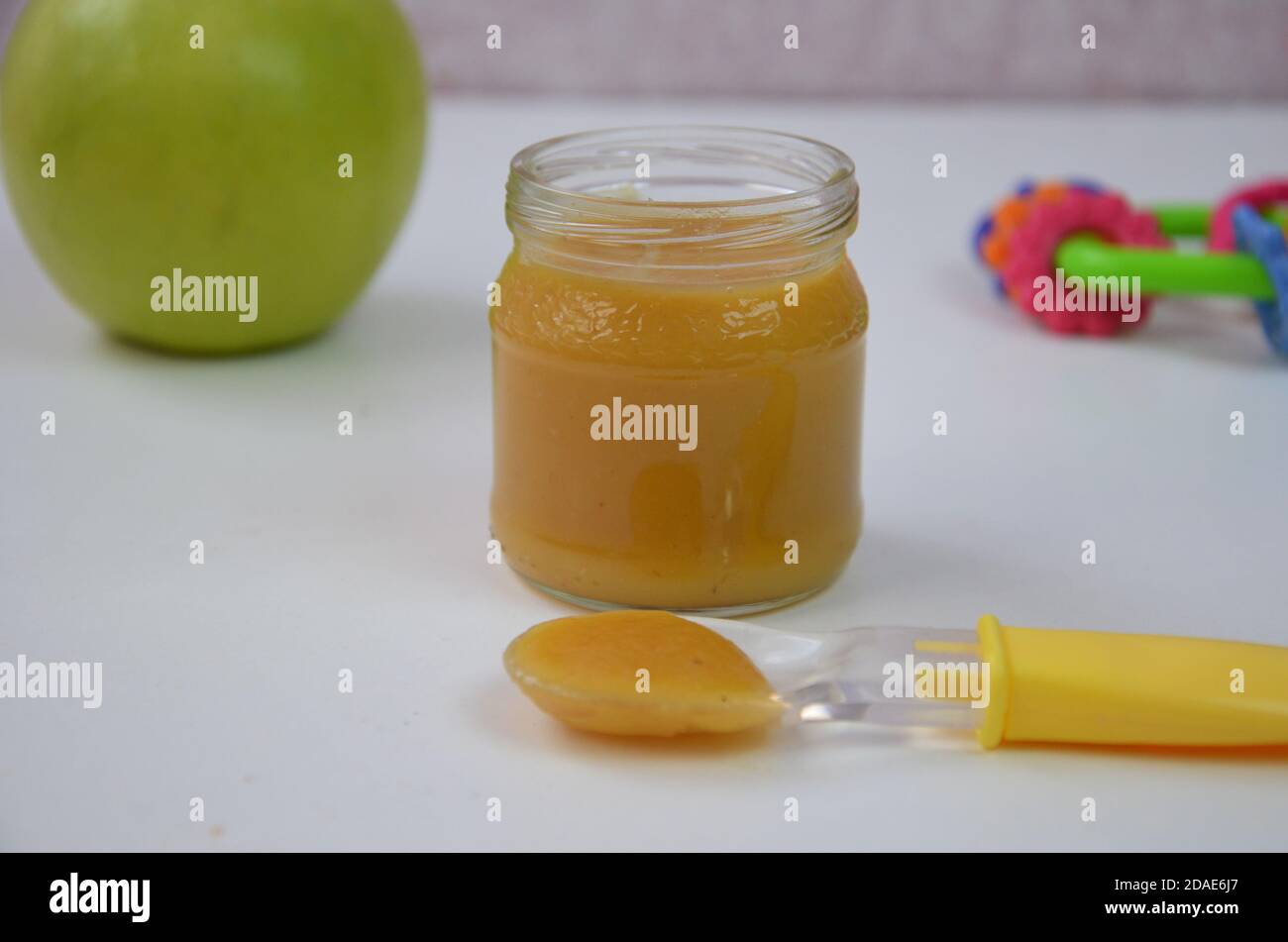 Fresh, organic pureed fruits for baby. Shot for a story on homemade ...