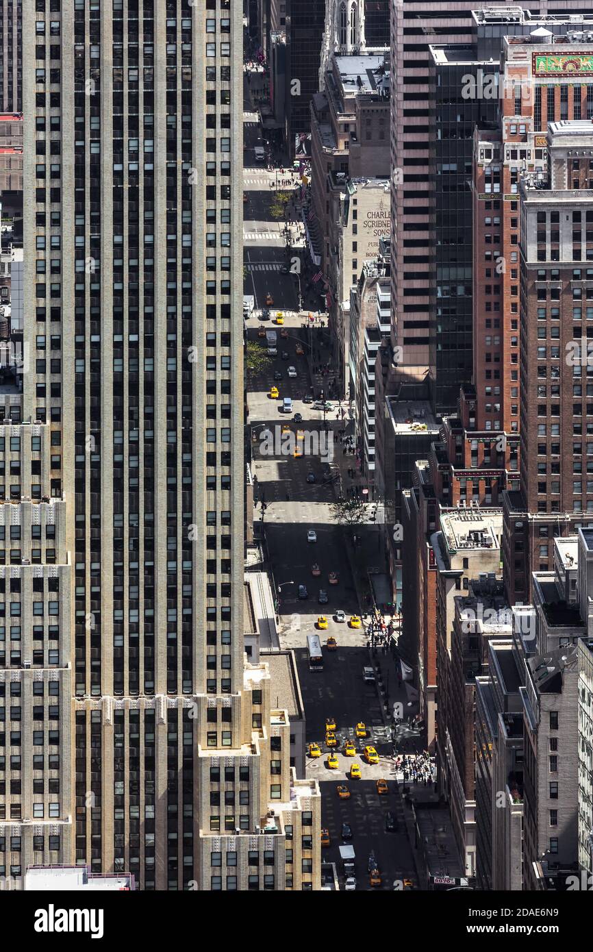 NEW YORK, USA - Apr 30, 2016: Fifth Avenue in New York City viewed from ...