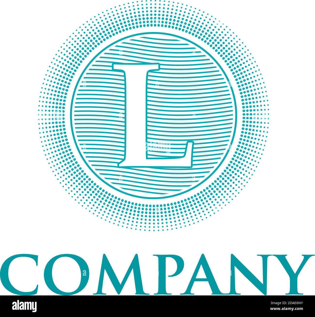 Elegant vector monogram initial letter L with sun and waves Stock ...