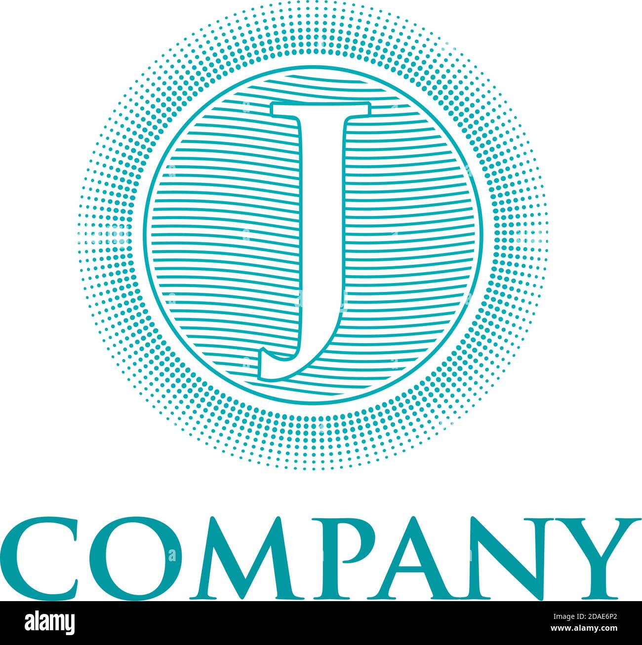 Elegant vector monogram initial letter J with sun and waves Stock ...