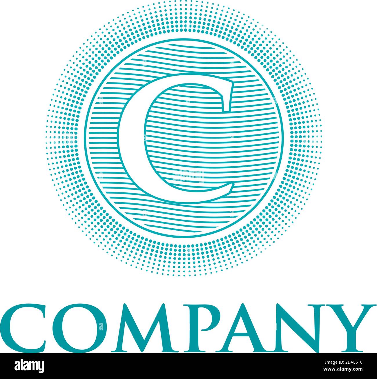 Elegant vector monogram initial letter C with sun and waves Stock ...