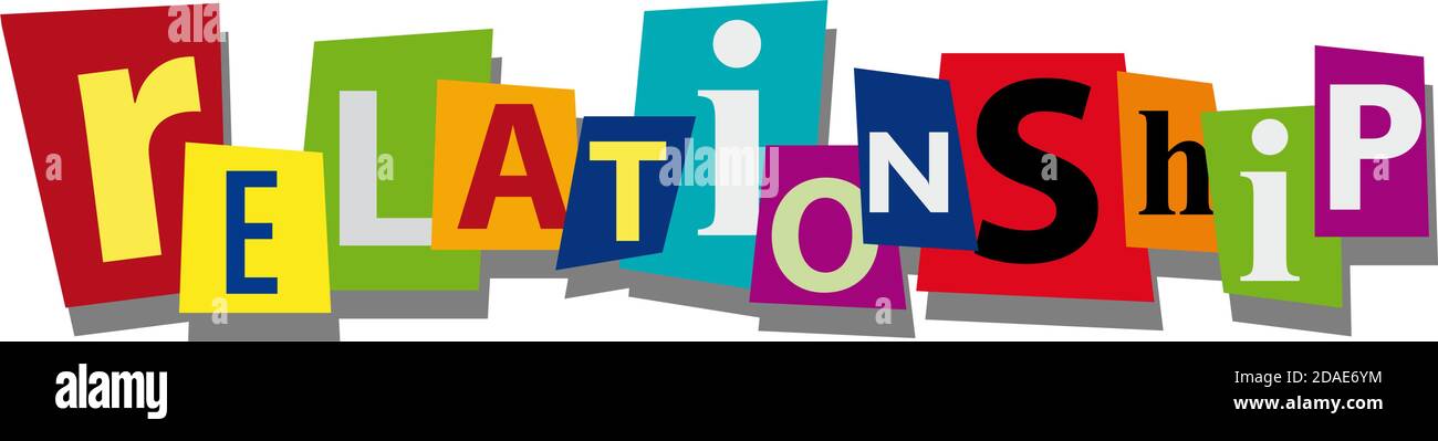 Relationship word text cut Stock Vector Images - Alamy
