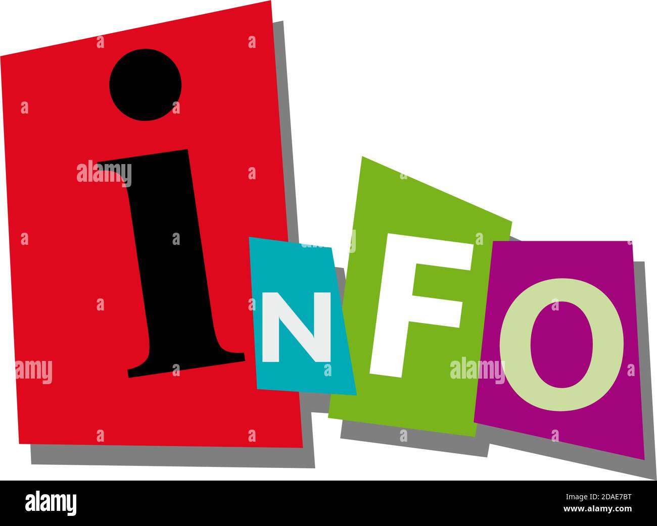 Info, word and text cut from paper, in flat design Stock Vector Image ...