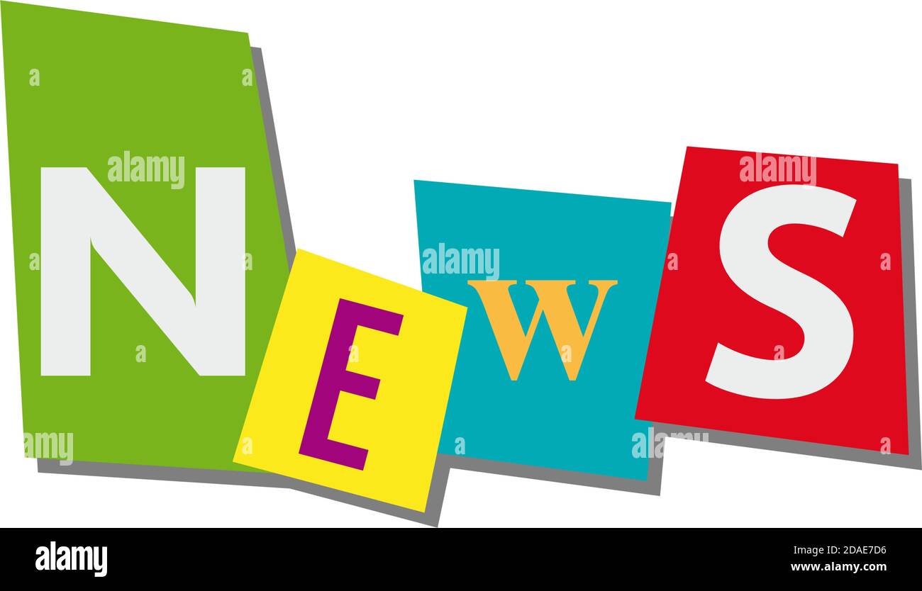 News, word and text cut from paper, in flat design Stock Vector Image ...