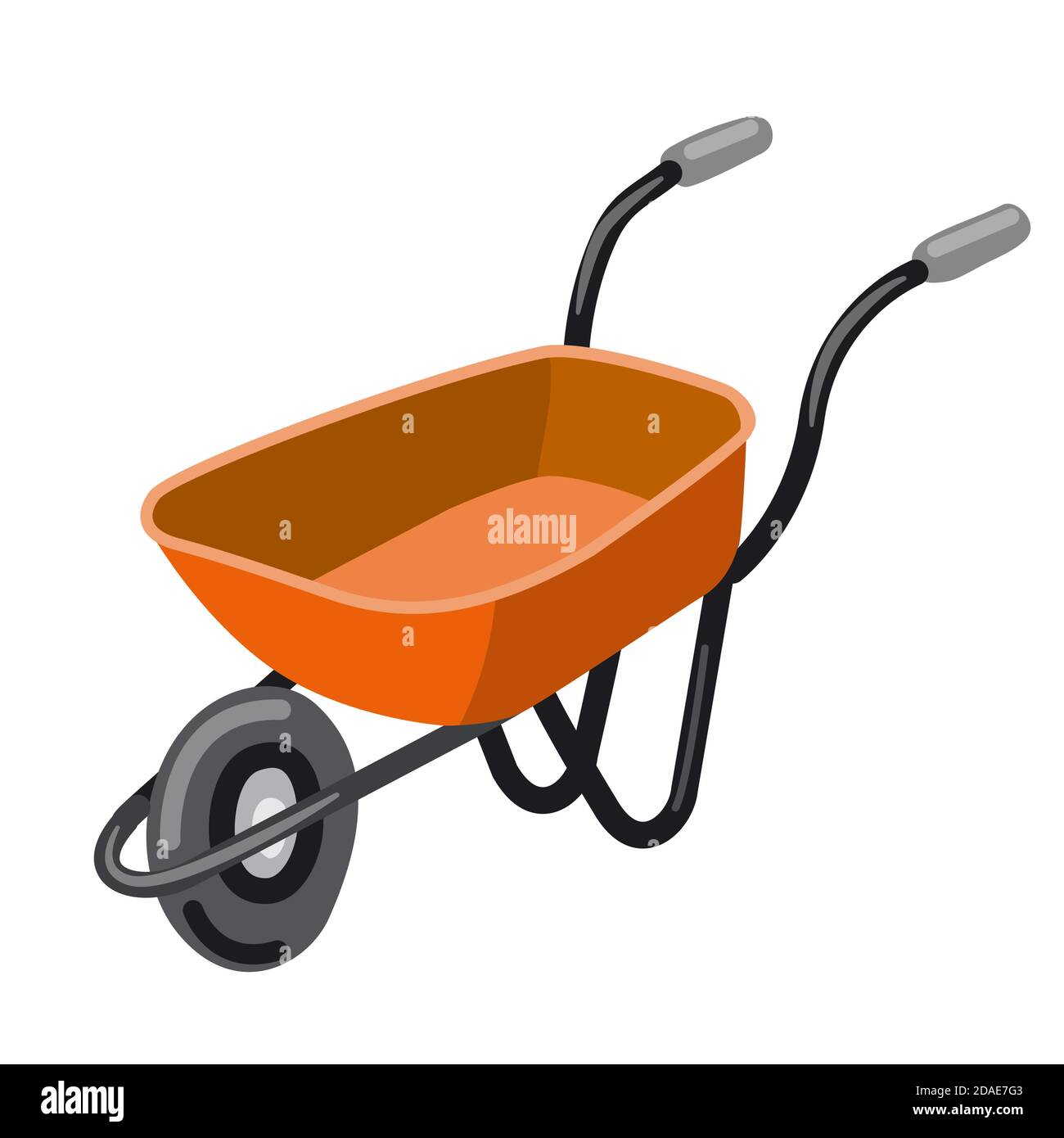illustration of the empty red wheelbarrow on the white background Stock ...