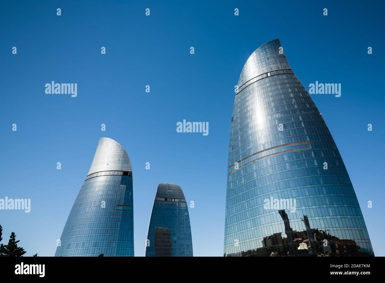 BAKU, AZERBAIJAN - Jul 14, 2016: Flame Towers is the tallest skyscraper ...