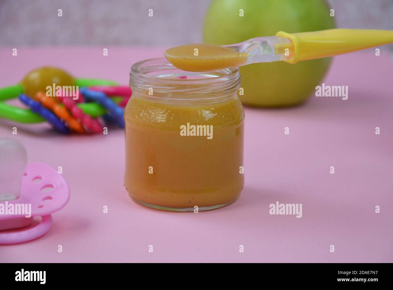 Fresh, organic pureed fruits for baby. Shot for a story on homemade ...