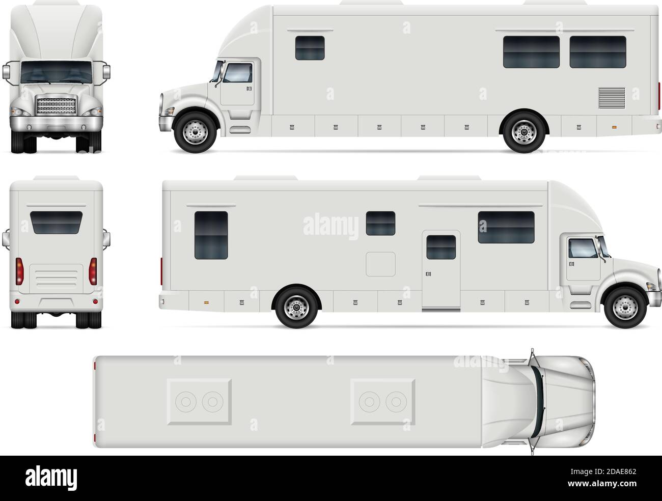 Recreational vehicle vector mockup on white for vehicle branding ...