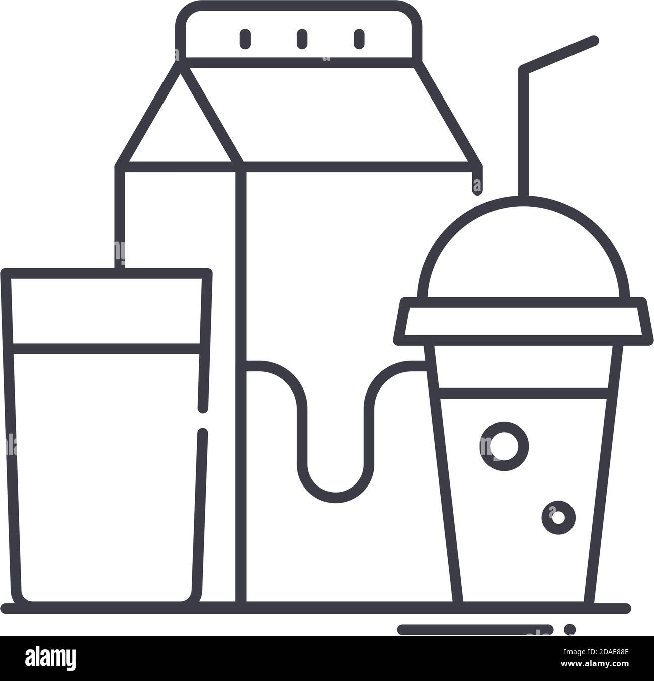 Beverages icon, linear isolated illustration, thin line vector, web ...