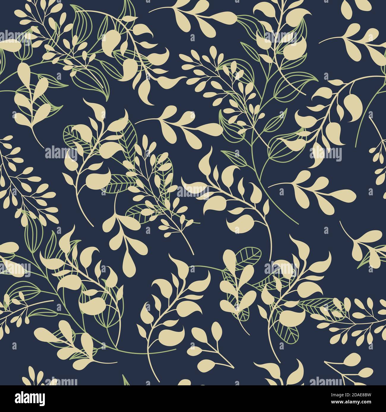 Seamless repeat pattern with leaves illustration Stock Vector Image ...